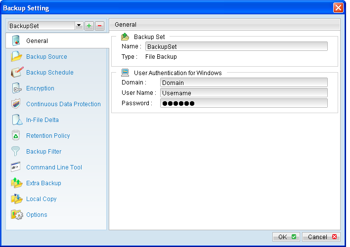 6 Configure backup sets