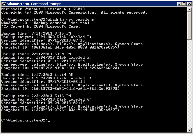 10 Backup / Restore Windows System State